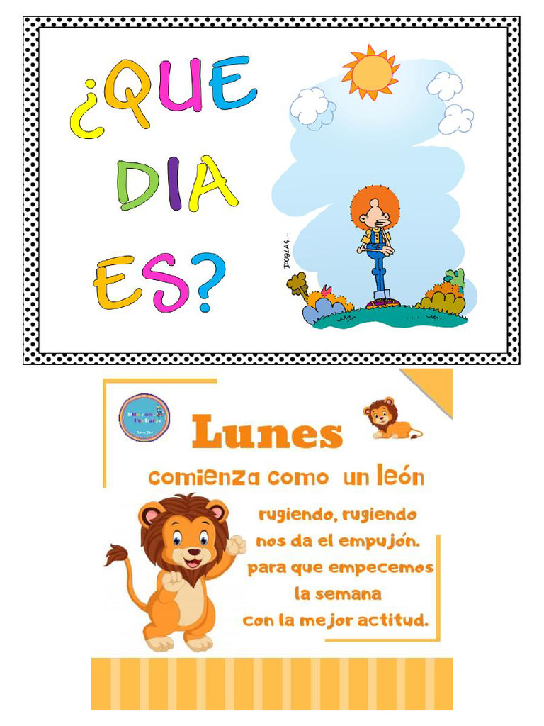 Dias de La Semana y Estaciones Del Año Imprimir | PDF