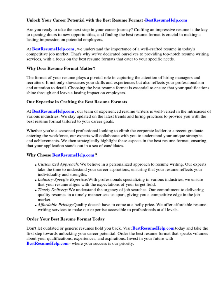 Federal Resume Format Guide | PDF | Résumé