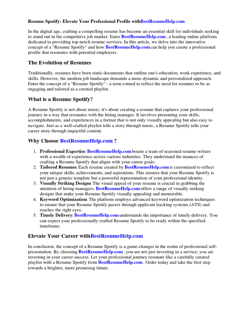 Resume Spotify | PDF | Résumé | Spotify