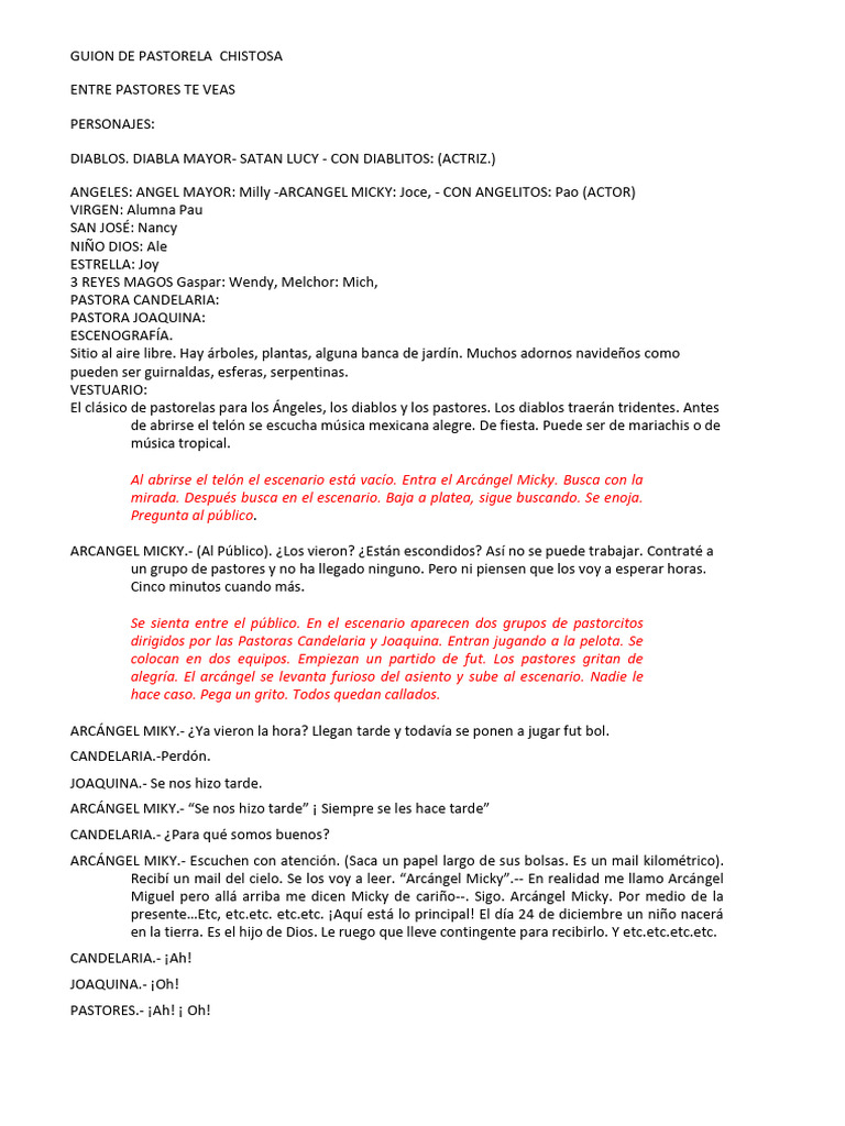 GUION DE PASTORELA CHISTOSA Editada | PDF | Satán