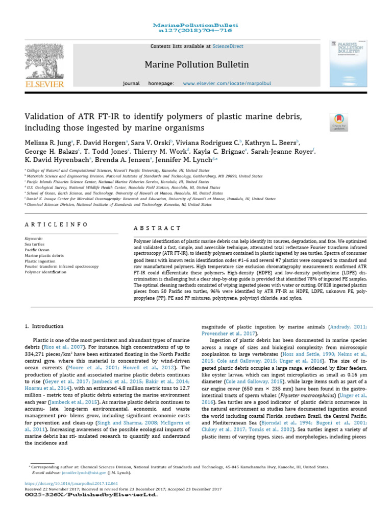 FTIR Polietilena Jung Et Al. 2018 MarPollBull | PDF | Polyethylene ...