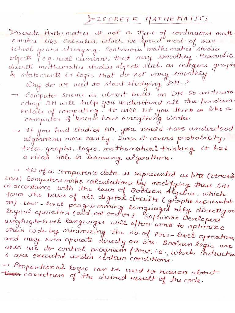 Discrete Mathematics (Unit-1) | PDF