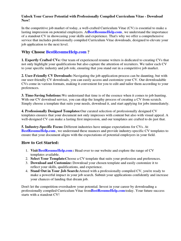 Download Professional CV Templates | PDF | Business Documents | Recruitment