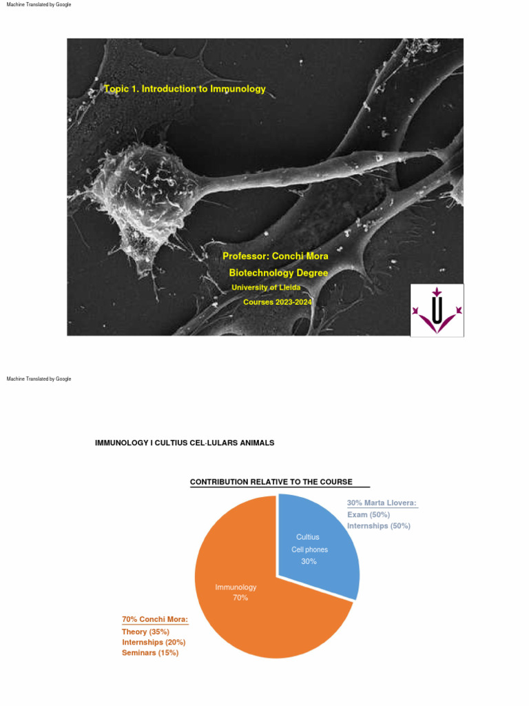 Tema 1-Introduccio a La Immunologia | PDF | Immune System | Adaptive Immune System
