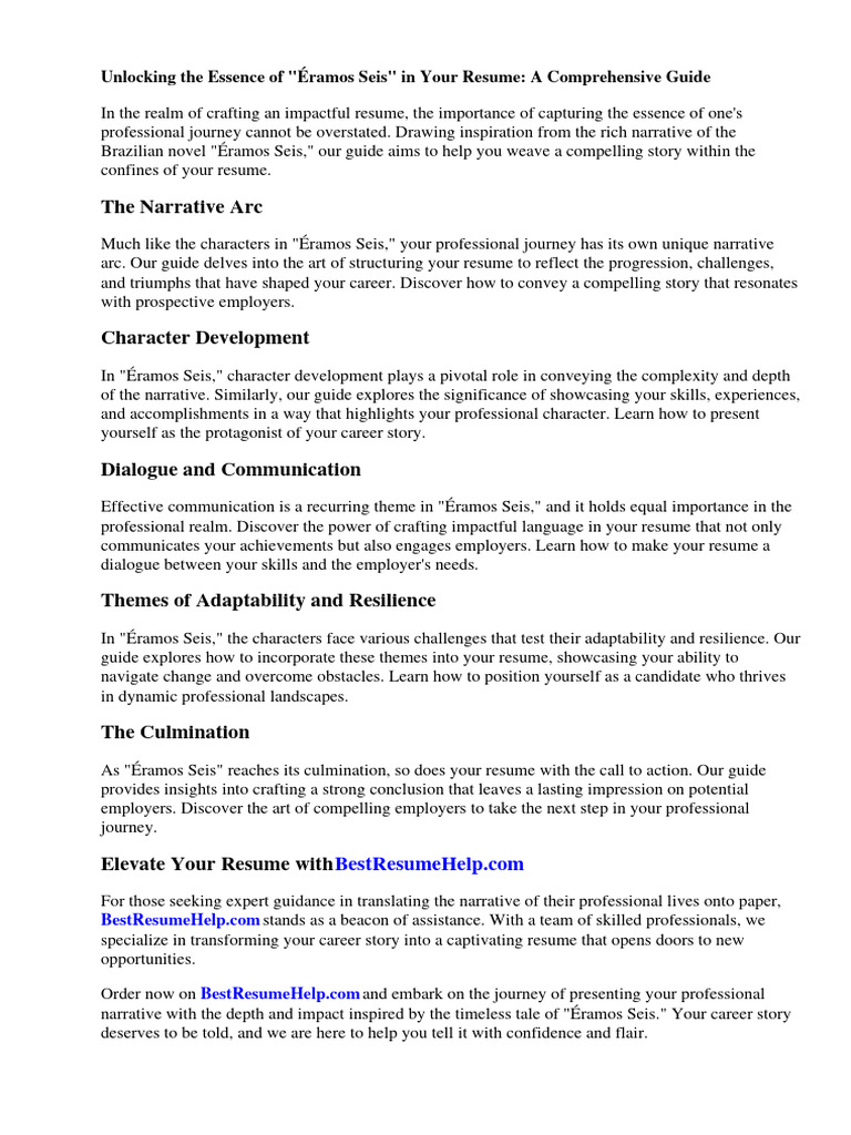 Resumo de Eramos Seis | PDF | Résumé