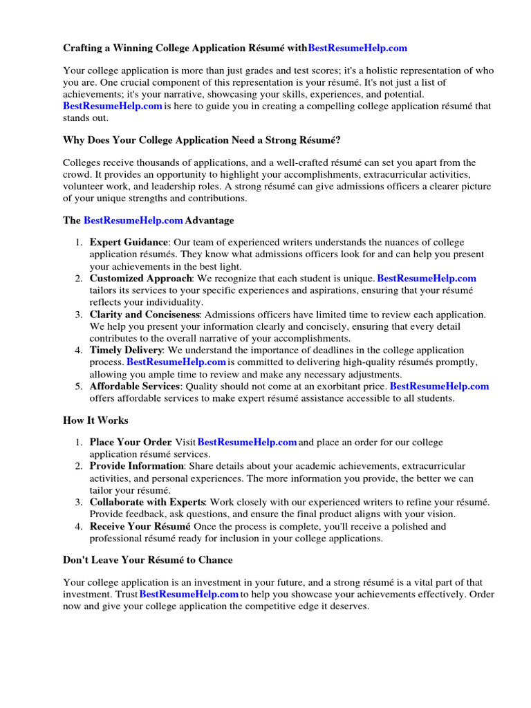 College App Resume | PDF | Résumé