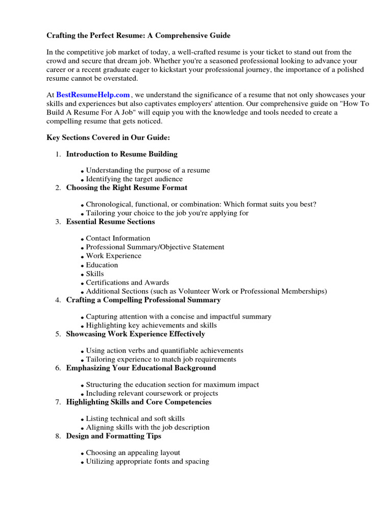 How to Build a Resume for a Job | PDF | Résumé