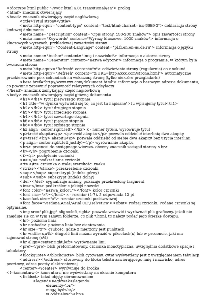 Znaczniki HTML | PDF