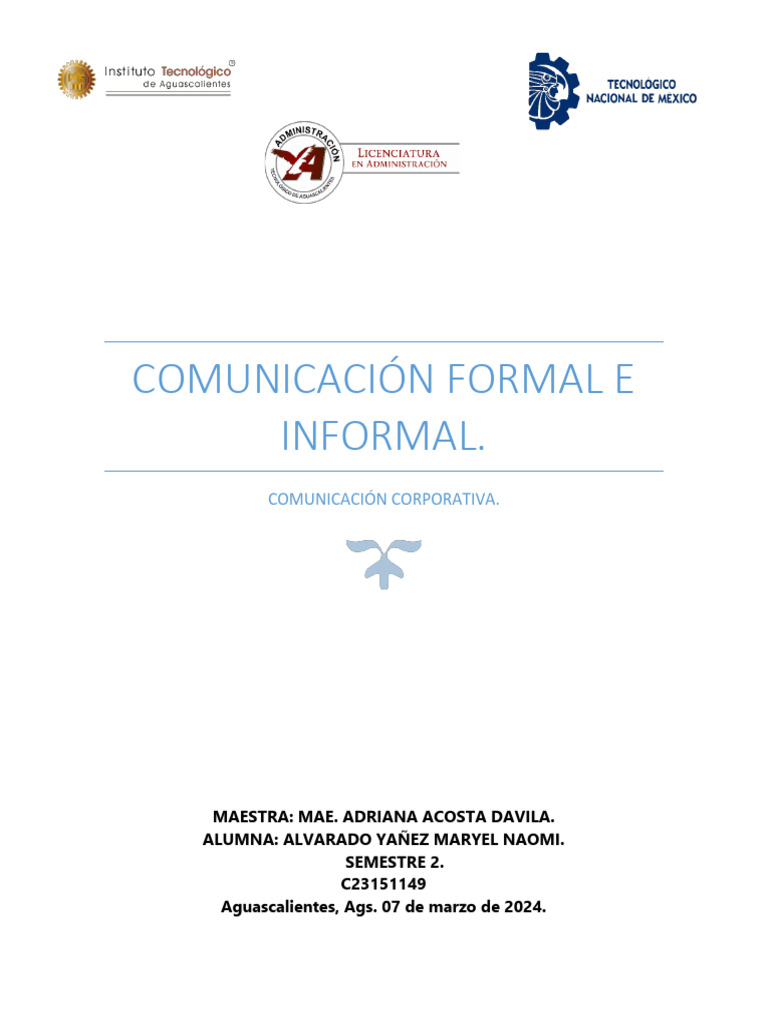 Tipos de Comunicación: Formal e Informal | PDF