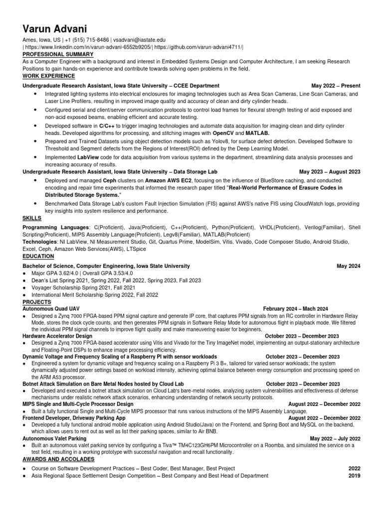 Resume Spring 2024 | Download Free PDF | Amazon Web Services | Computer ...