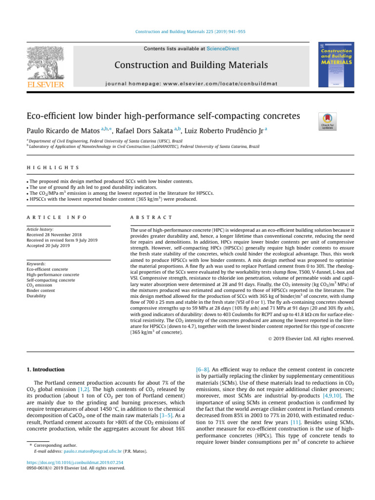 Eco-Efficient Low Binder High-Performance Self-Compacting Concretes ...