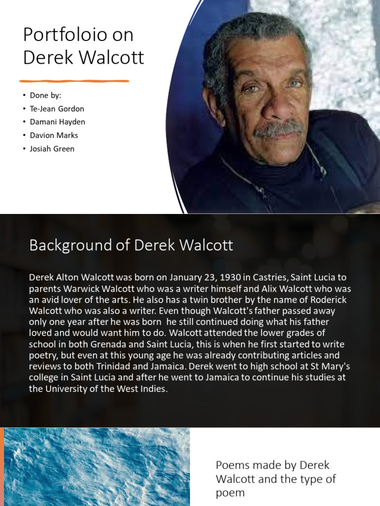 Derek Walcott Portfolio | PDF