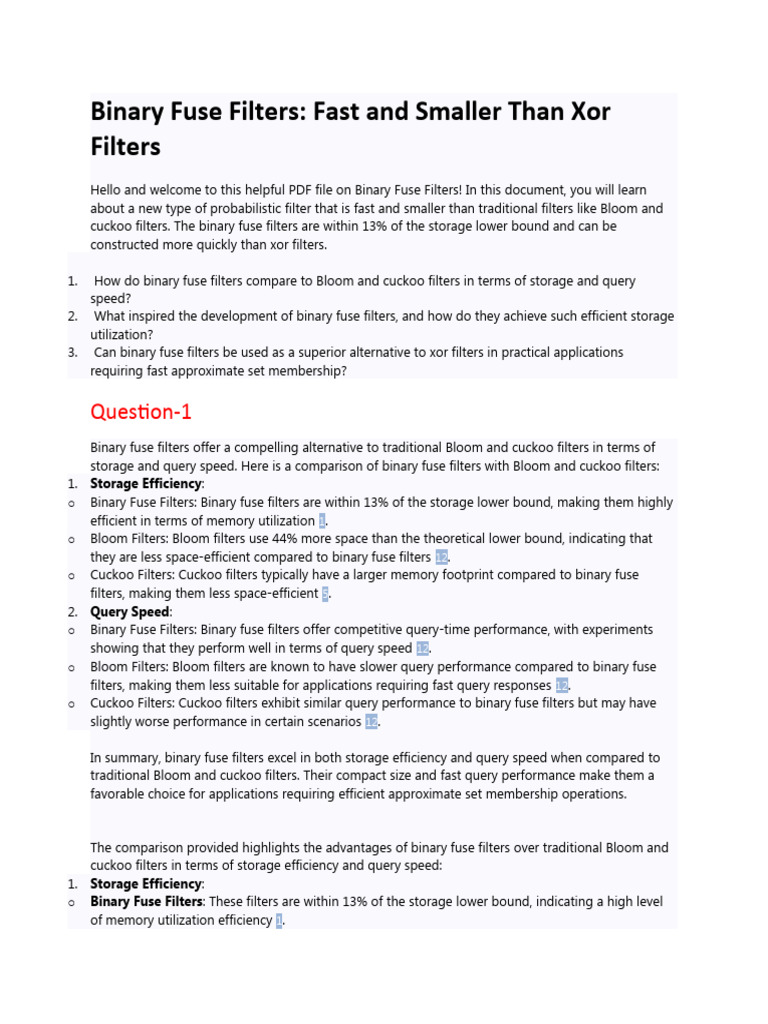Binary Fuse Filters | Download Free PDF | Database Transaction | Program Optimization