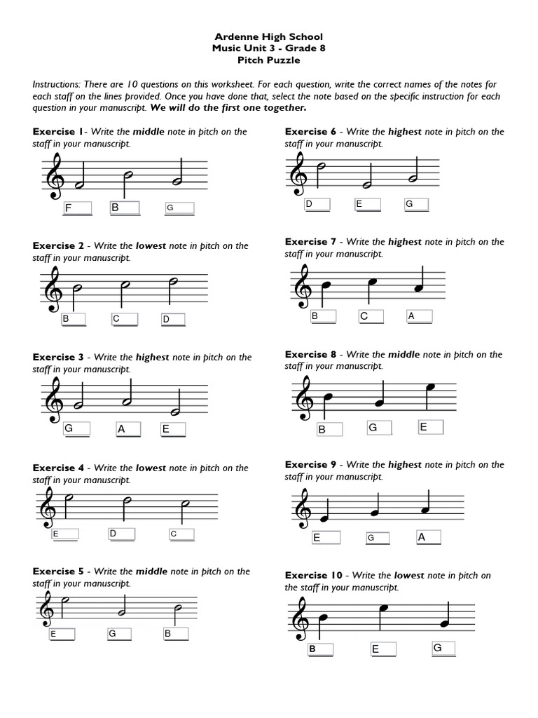 2b Pitch Puzzle Worksheet | PDF