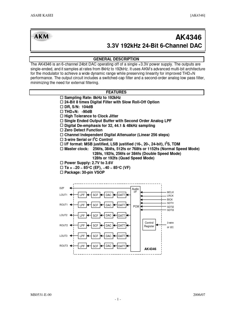 AK4346 | PDF | Computer Engineering | Electronics
