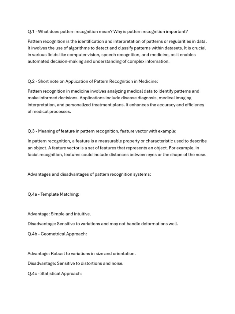 Pattern Recognition for Medical Use | PDF | Pattern Recognition | Learning