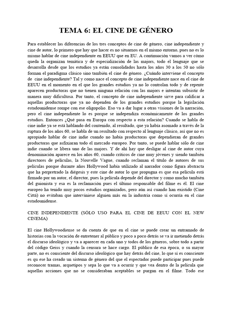 Tema 6 - Narrativa Cine | PDF | Ficción de terror | Temor