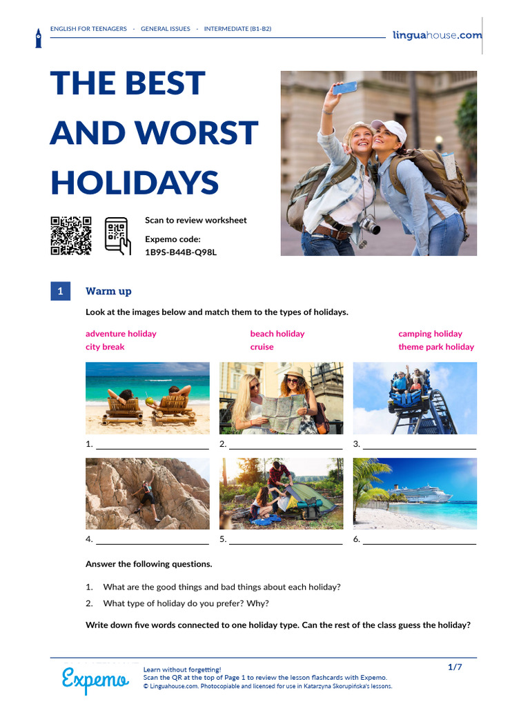 The Best and Worst Holidays - Speaking | PDF