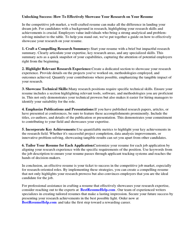 Showcase Research on Your Resume | PDF | Résumé | Data