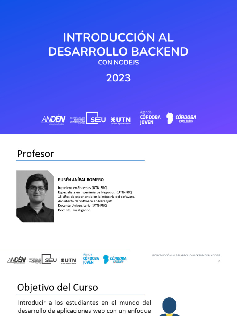 Clase 01 - Desarrollo Backend - 2023 | PDF | Software de la aplicacion | Script Java