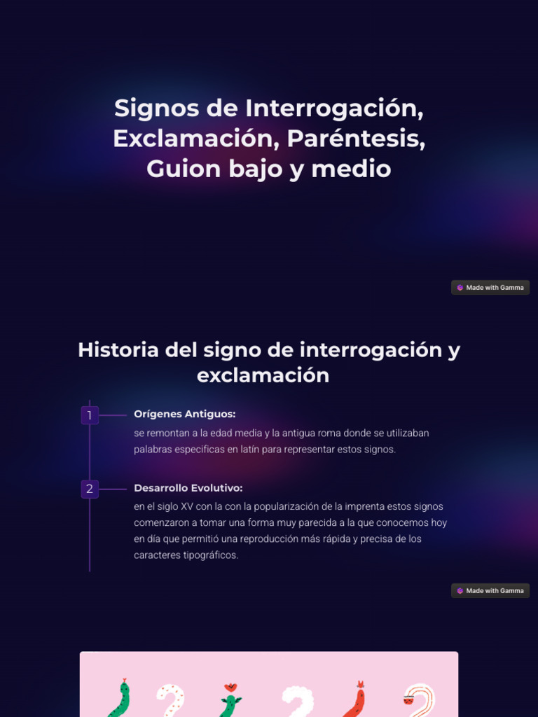 Signos de Interrogacion Exclamacion Parentesis Guion Bajo y Medio | PDF ...