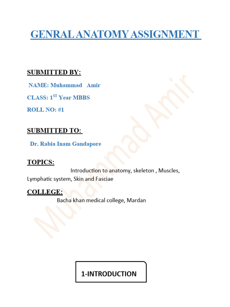 GENRAL ANATOMY ASSIGNMENT | PDF | Anatomical Terms Of Motion ...