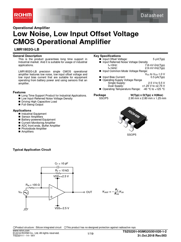 lmr1802g-lb-e | PDF | Operational Amplifier | Amplifier