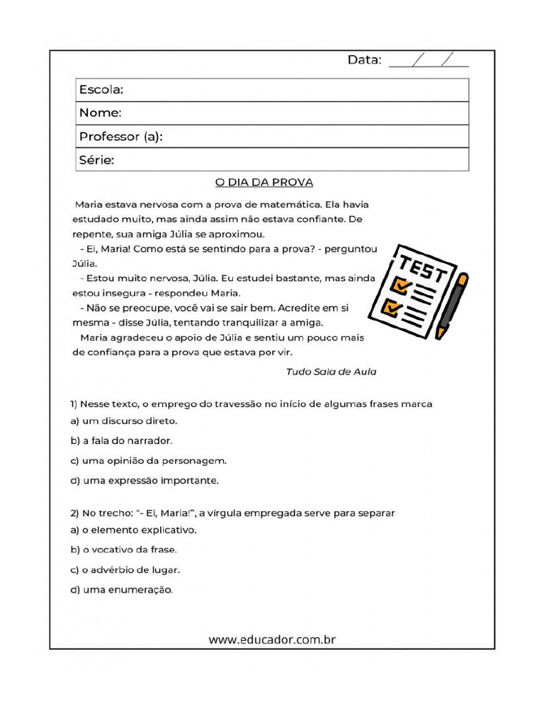 Atividades de LP para 5º ano | PDF