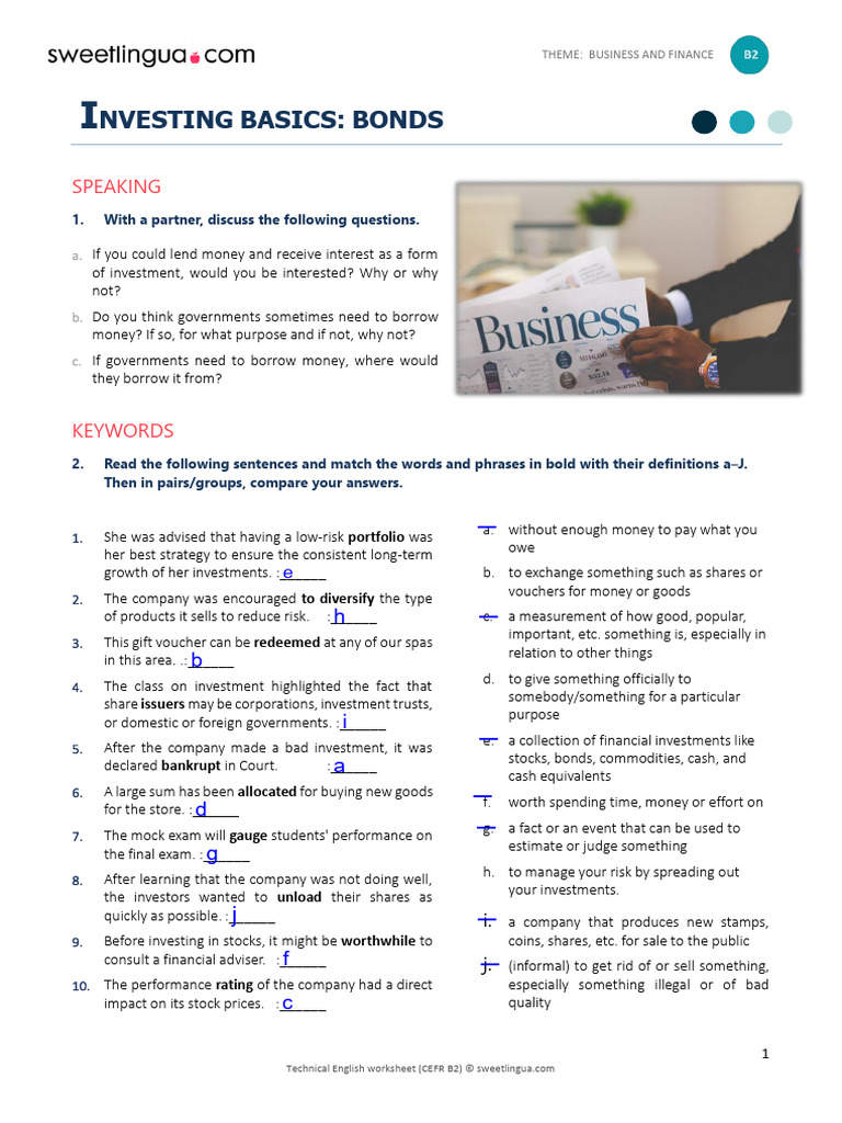 Investing Basics Bonds Student V52 | PDF | Bonds (Finance) | Investing