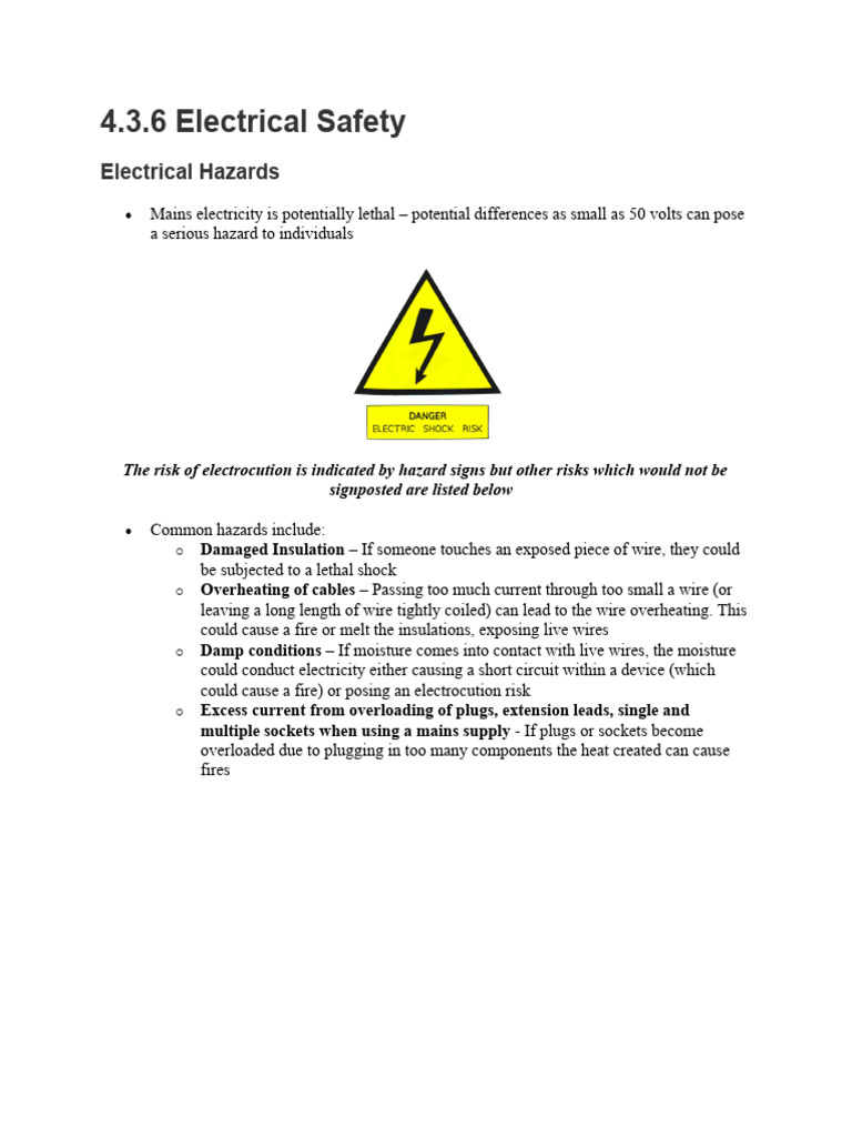 4.3.6 Electrical Safety | PDF
