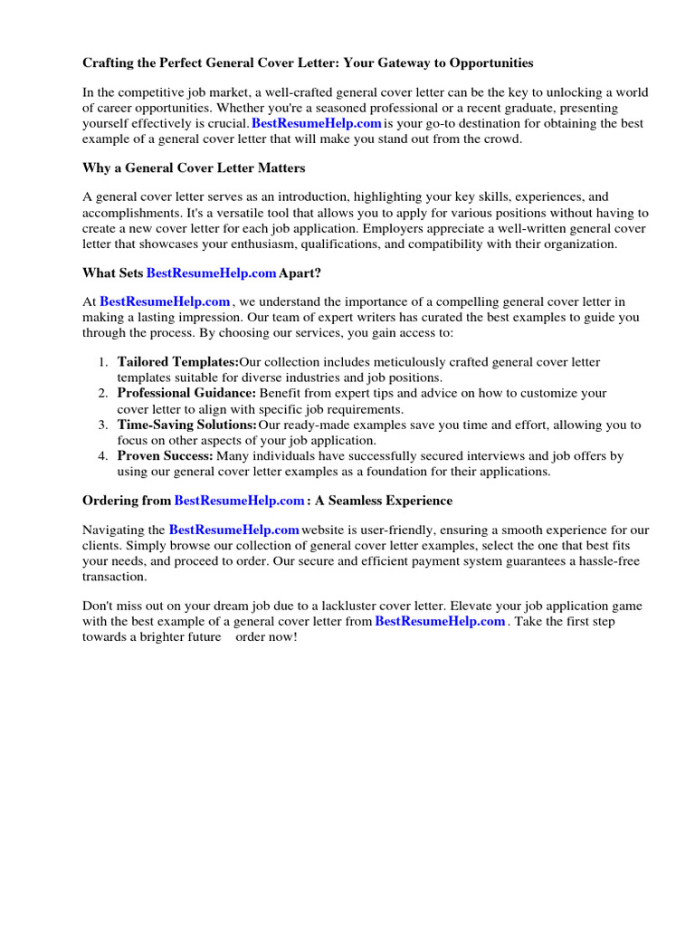 General Cover Letter Guide for Job Seekers | PDF | Experience | Résumé