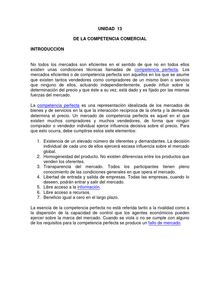 Unidad 13 De la Competencia Comercial | PDF | Mercado (economía ...