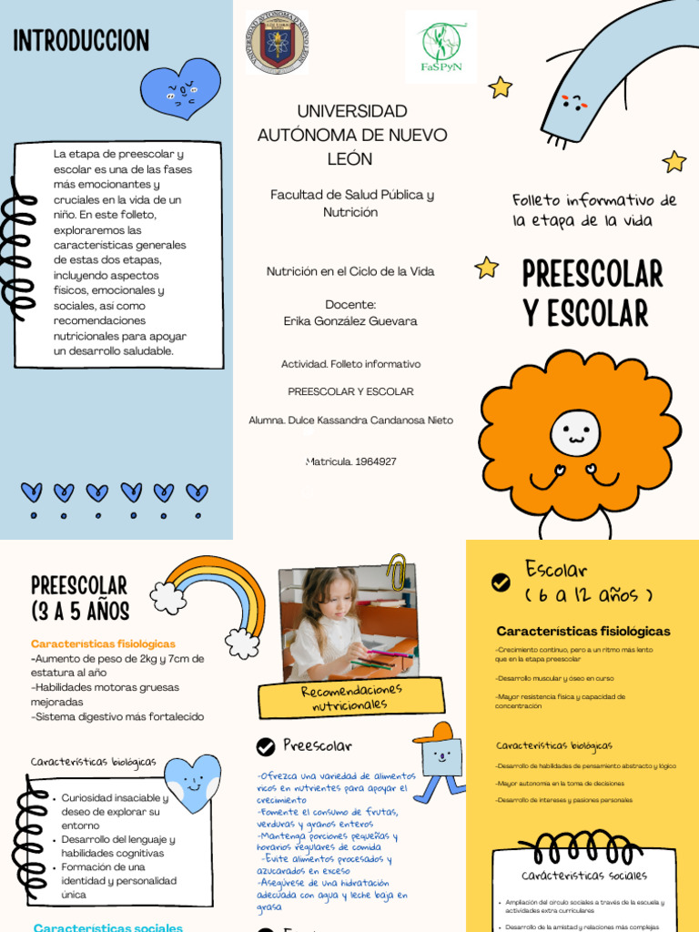 Folleto Preescolar y Escolar | PDF | Educación de la primera infancia ...
