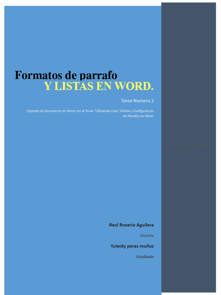 Tarea2 - Formatos de Parrafo Viñetas Y Listas en Word | PDF | Microsoft ...