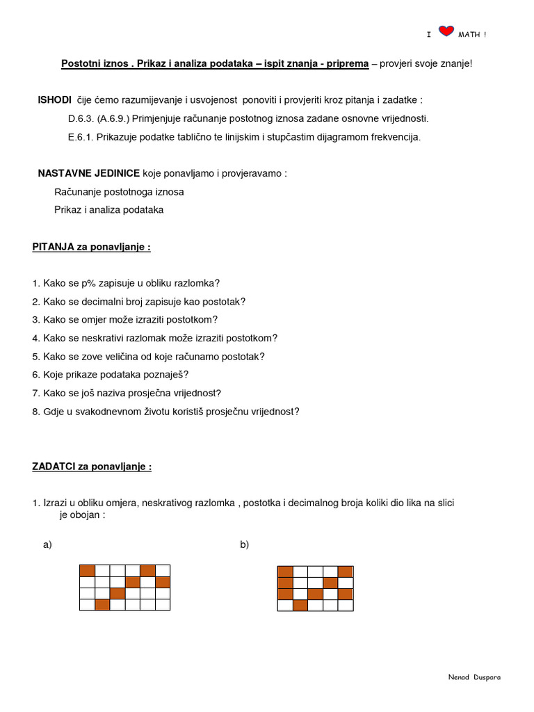 Postotni Iznos - Prikaz I Analiza Podataka - Ispit znanja-priprema-N ...