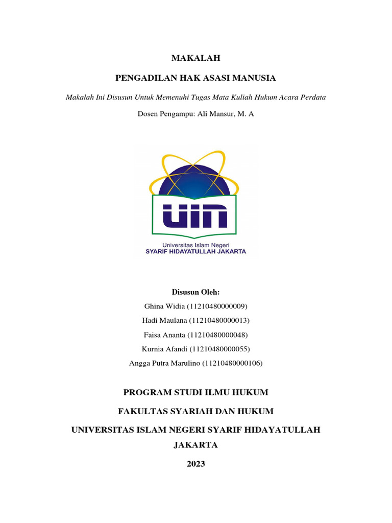 Pengadilan Hak Asasi Manusia di Indonesia | PDF