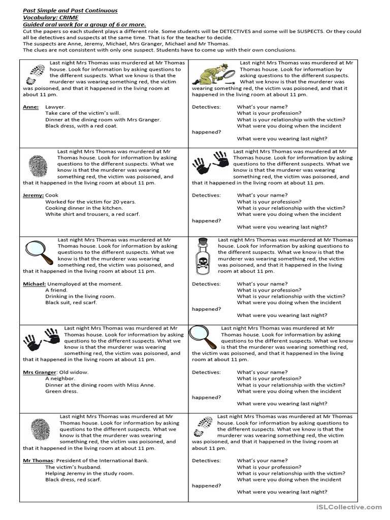 Crime Past Simple and Continuous | PDF