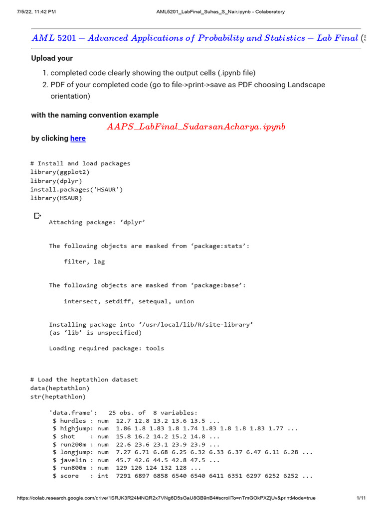 AML5201 - LabFinal - Suhas - S - Nair - Ipynb - Colaboratory | PDF | Coefficient Of ...
