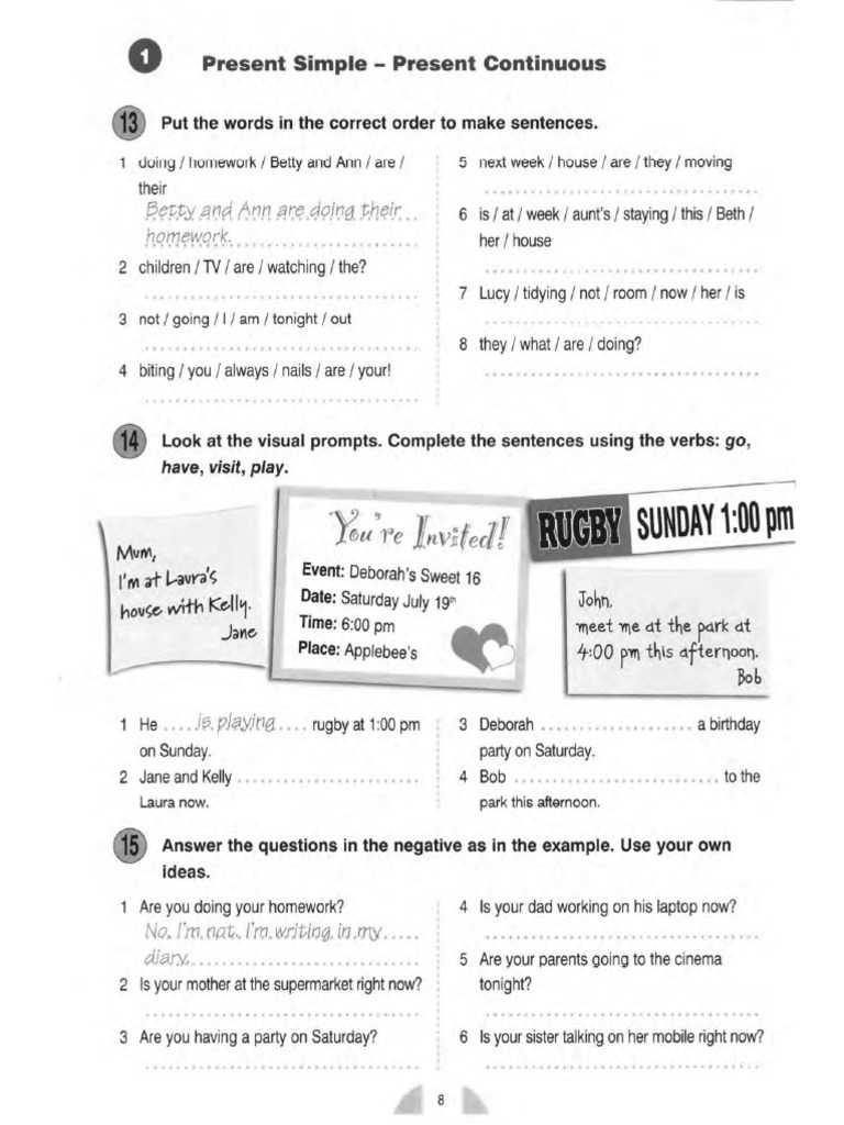 Present Continuous | PDF