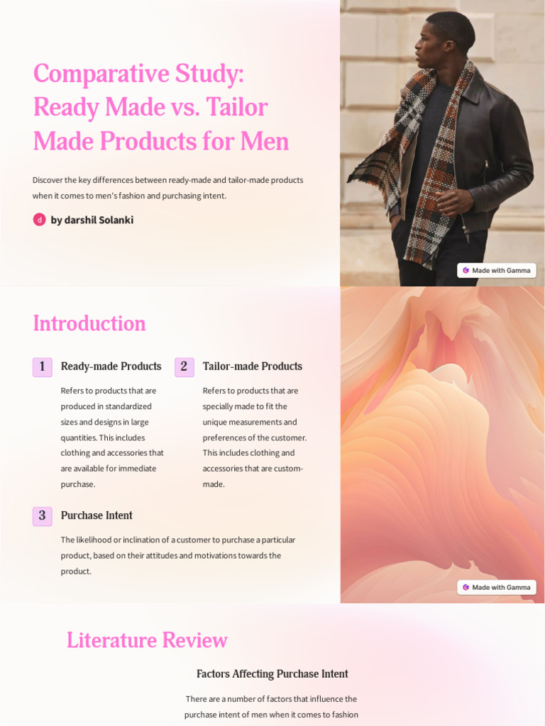 Men's Fashion: Ready-Made vs. Tailor-Made | PDF | Brand | Data