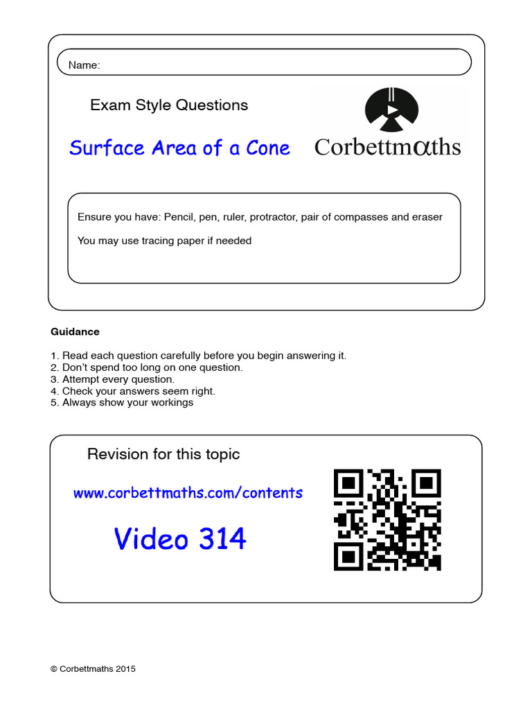 Surface Area of A Cone PDF | PDF | Differential Geometry | Manifold