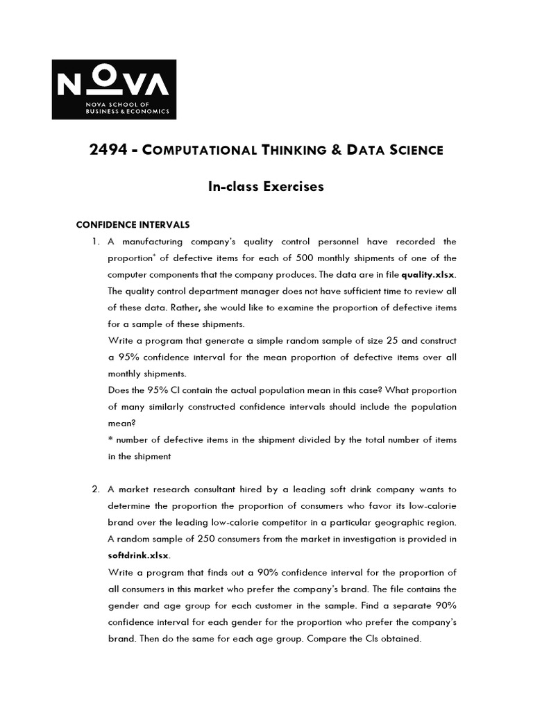 In-Class Exercises Week 5 | PDF | Finance & Money Management | Computers