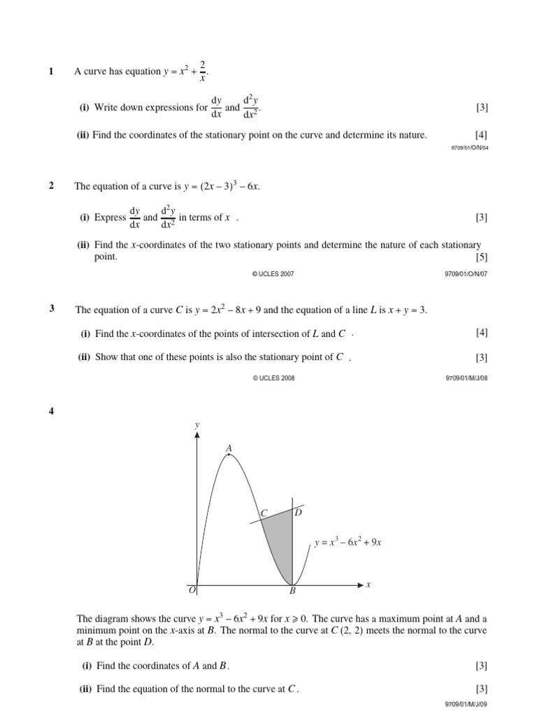D2 Diff With Stationary Points in Nature - QP | PDF | Equations ...
