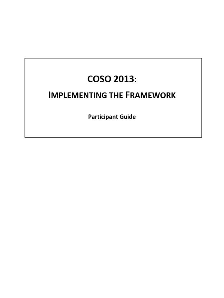 Coso 2013 - Pg | PDF | Internal Control | Internal Audit