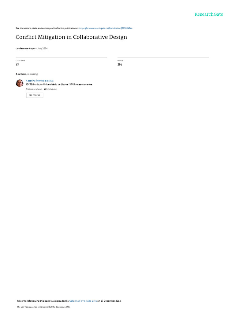 Conflict Mitigation in Collaborative Design | PDF | Negotiation | Design