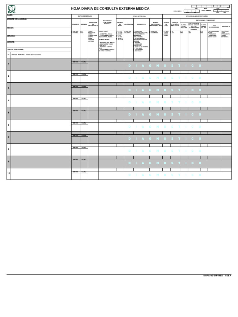 Formatos Sispa Medicos Primarios 2024 | Descargar gratis PDF ...