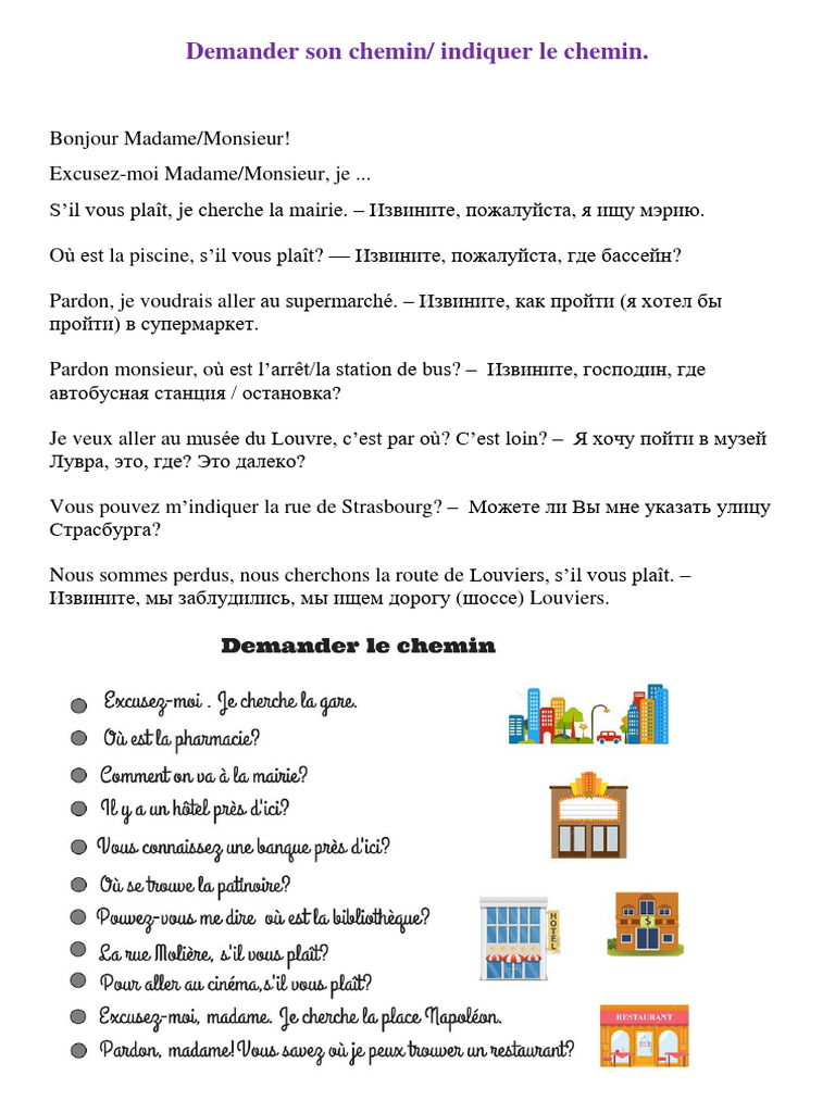 Demander et indiquer le chemin | PDF