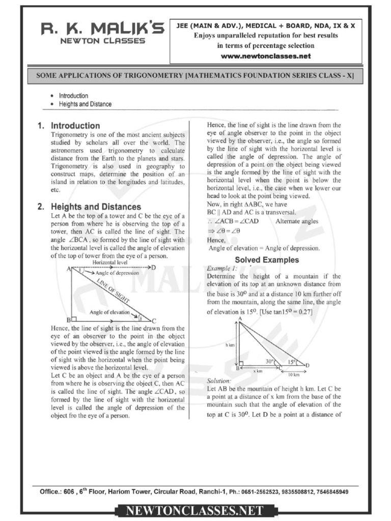 Some Applications of Trigonometry | PDF
