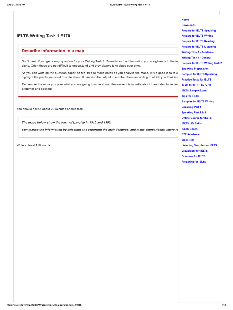 Describe Information in A Map: IELTS Writing Task 1 #170 | PDF ...