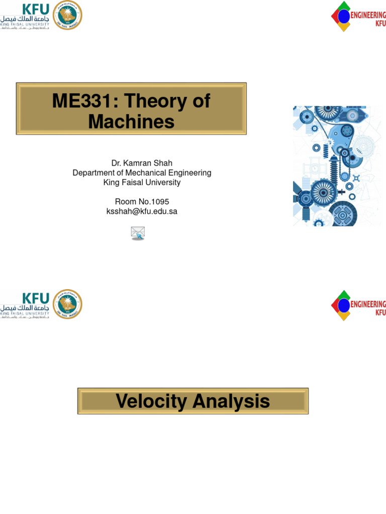 Theory of Machines Fall 2023 (1) .. | PDF | Velocity | Machines